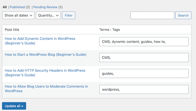 How to Merge and Bulk Edit Categories and Tags in WordPress