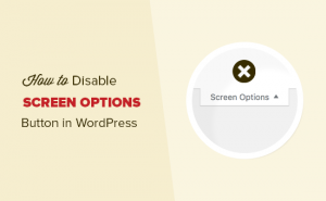 How to Disable the Screen Options Button in WordPress