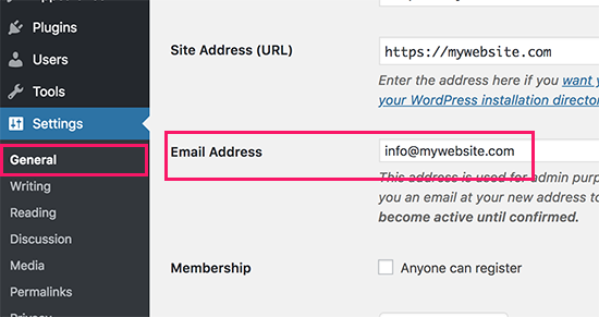 How To Change The WordPress Admin Email 2 Methods 