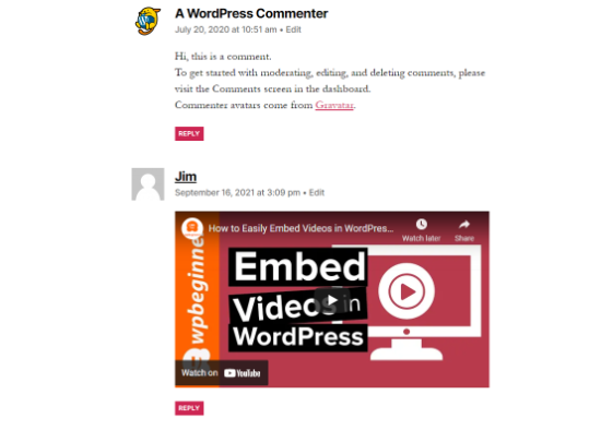 How to Add Videos and More in WordPress Comments with oEmbed